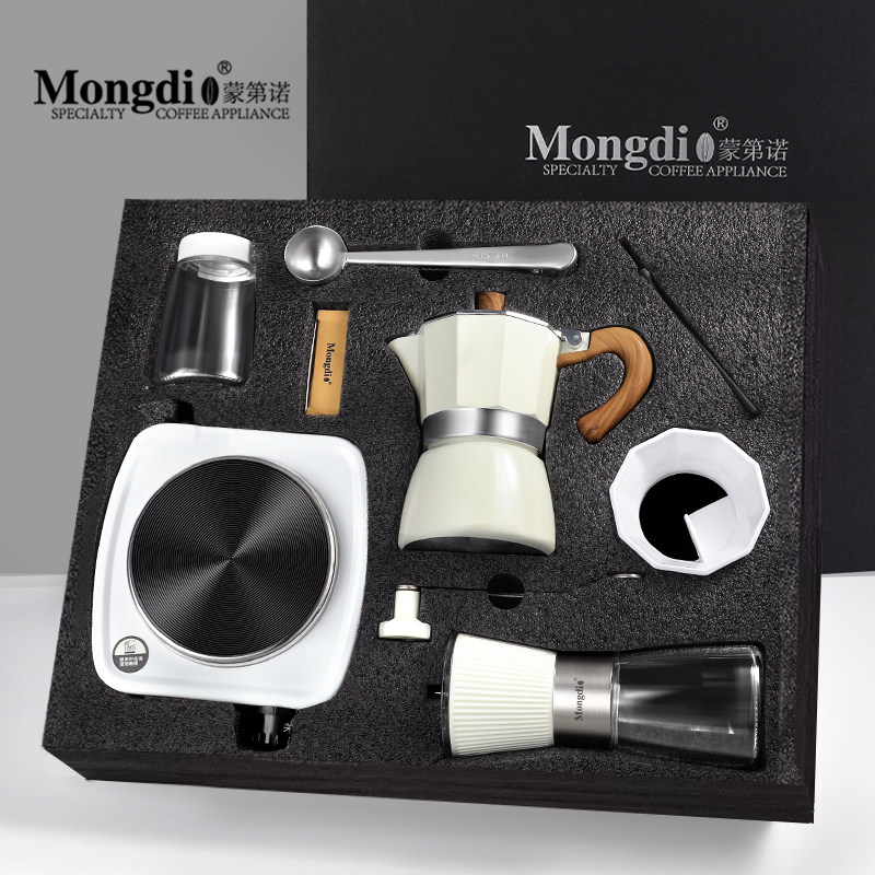 Moka pot gift set & italian hand grinder: a must-have for coffee ...