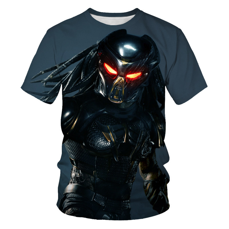 3D Printed Predator Short Sleeve 欧美3D印花铁血战士男短袖T恤