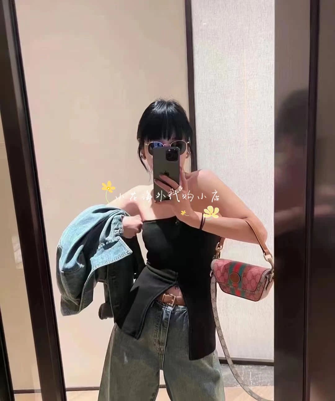 [USD 1859.59] French genuine Guc ­ci Gu ­ Chi Bai GG leather side decorated stamped mini one ...