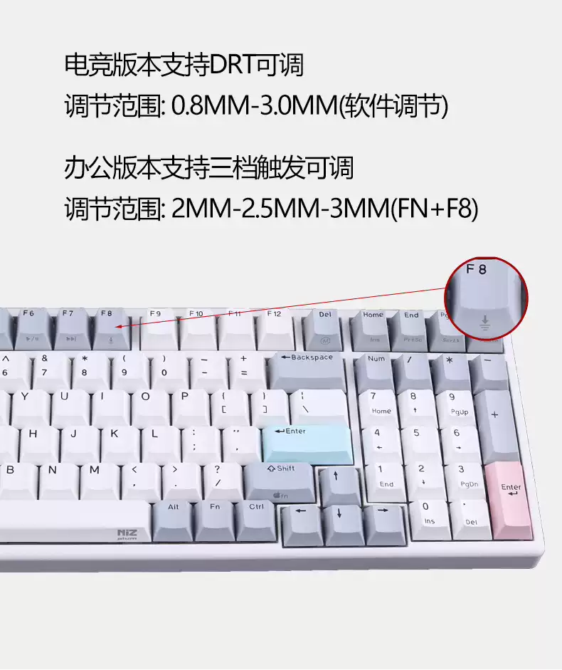 普拉姆 宁芝NIZ Mini84V6 X99GT 104电竞赛事级1ms响应静电容键盘-Taobao