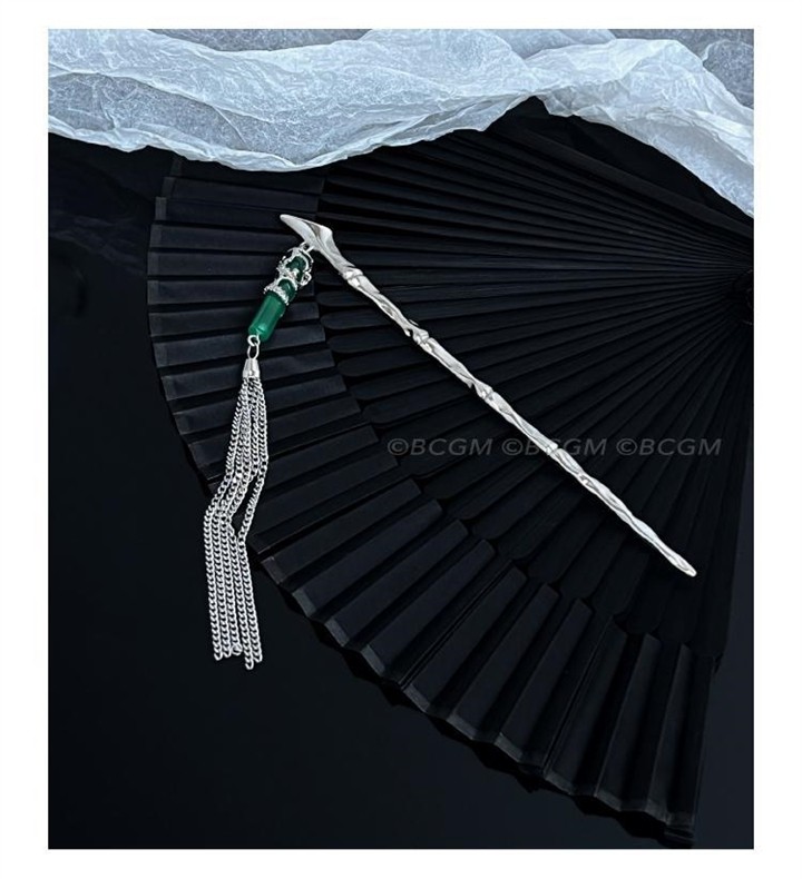 BCGM龙纹仿非翠流苏发簪新中式簪子冷淡风发钗后脑勺固定发饰女lu-阿里巴巴