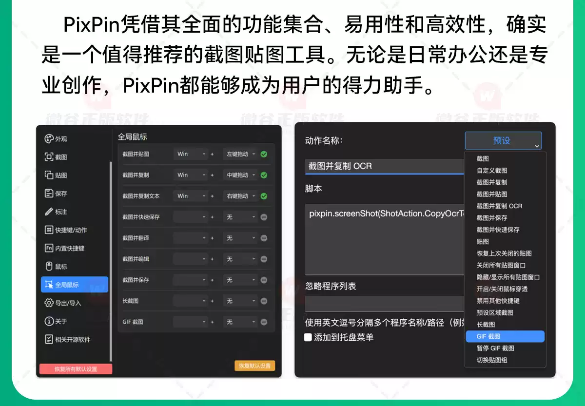 PixPin正版长截图贴图ocr文字表格识别标注翻译录屏gif软件激活码