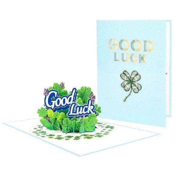 Clovers Popup Card,3D Good Luck Popup Greetings Card Gift-Taobao