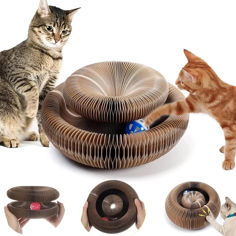 Magic Organ Cat Toy Cats Scratcher Scratch Board Round Corru：猫咪上瘾的快乐星球 ...