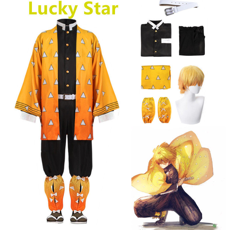Anime Agatsuma Zenitsu Cosplay Costume Demon Slayer Cosplay-Taobao