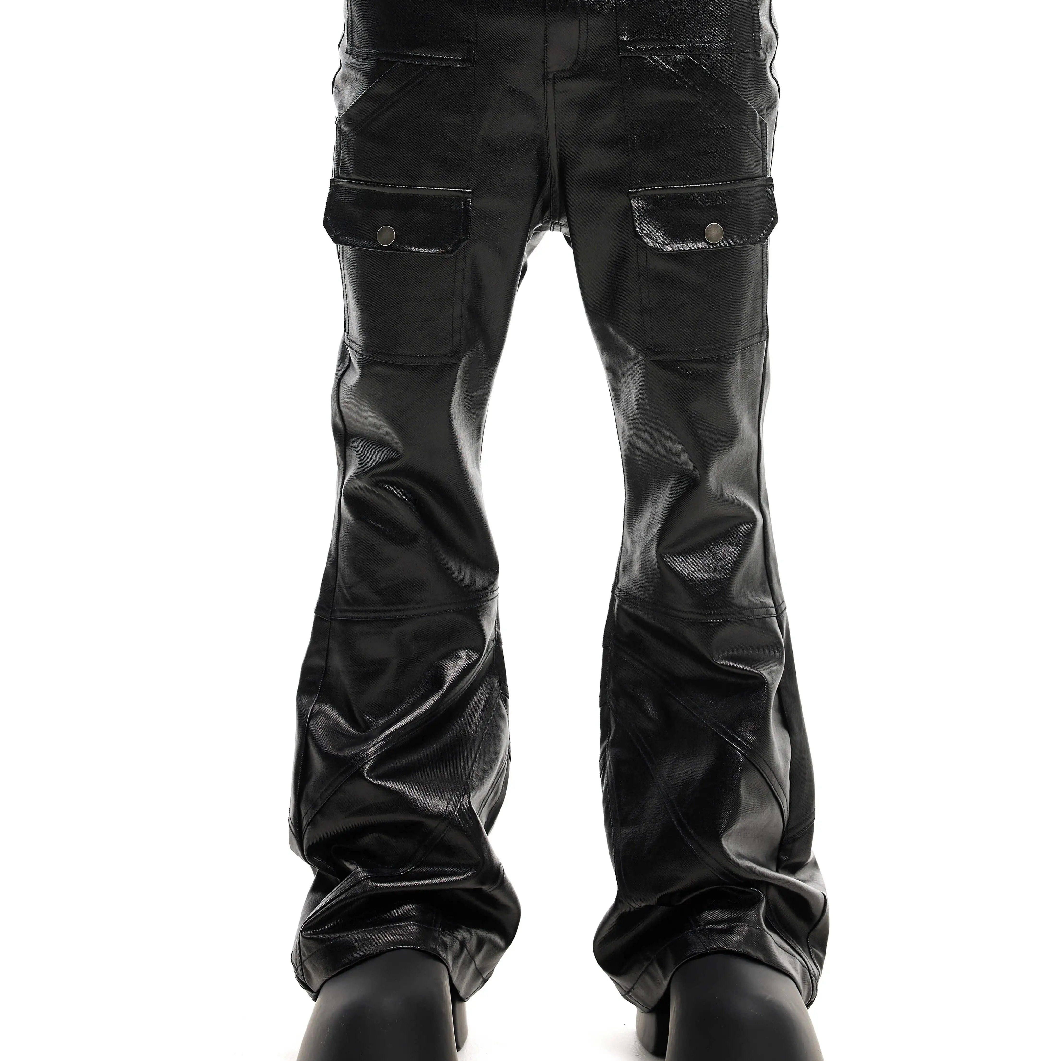 SCD crowd 24秋冬系列的先锋特殊亮黑多口袋修身重磅机能附膜男女蜡裤有哪些亮点？-皮裤-淘宝好物网