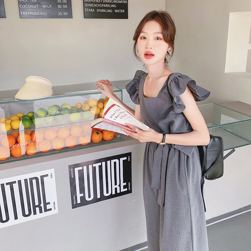 夏款新款上市高腰优质长裤精品现货现货含买家秀飞飞袖显瘦连体裤-Taobao