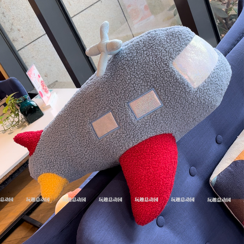 Cartoon Astronaut Rocket Pillow Space Shuttle Doll Comfort Rag Doll ...