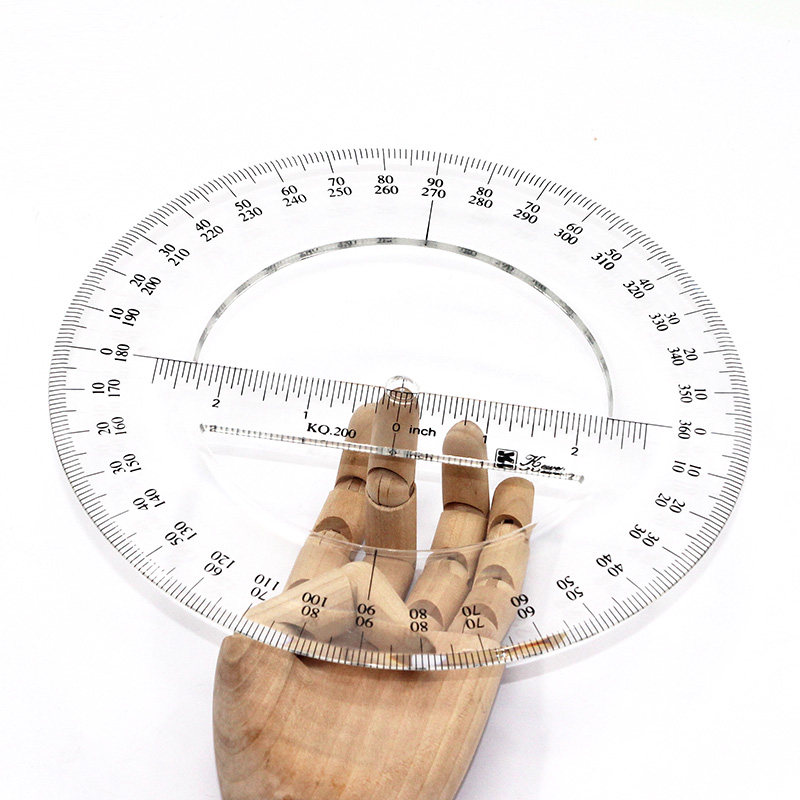 [USD 5.93] Student Drawing Design Ruler Full Circle Angle Meter Pointer ...