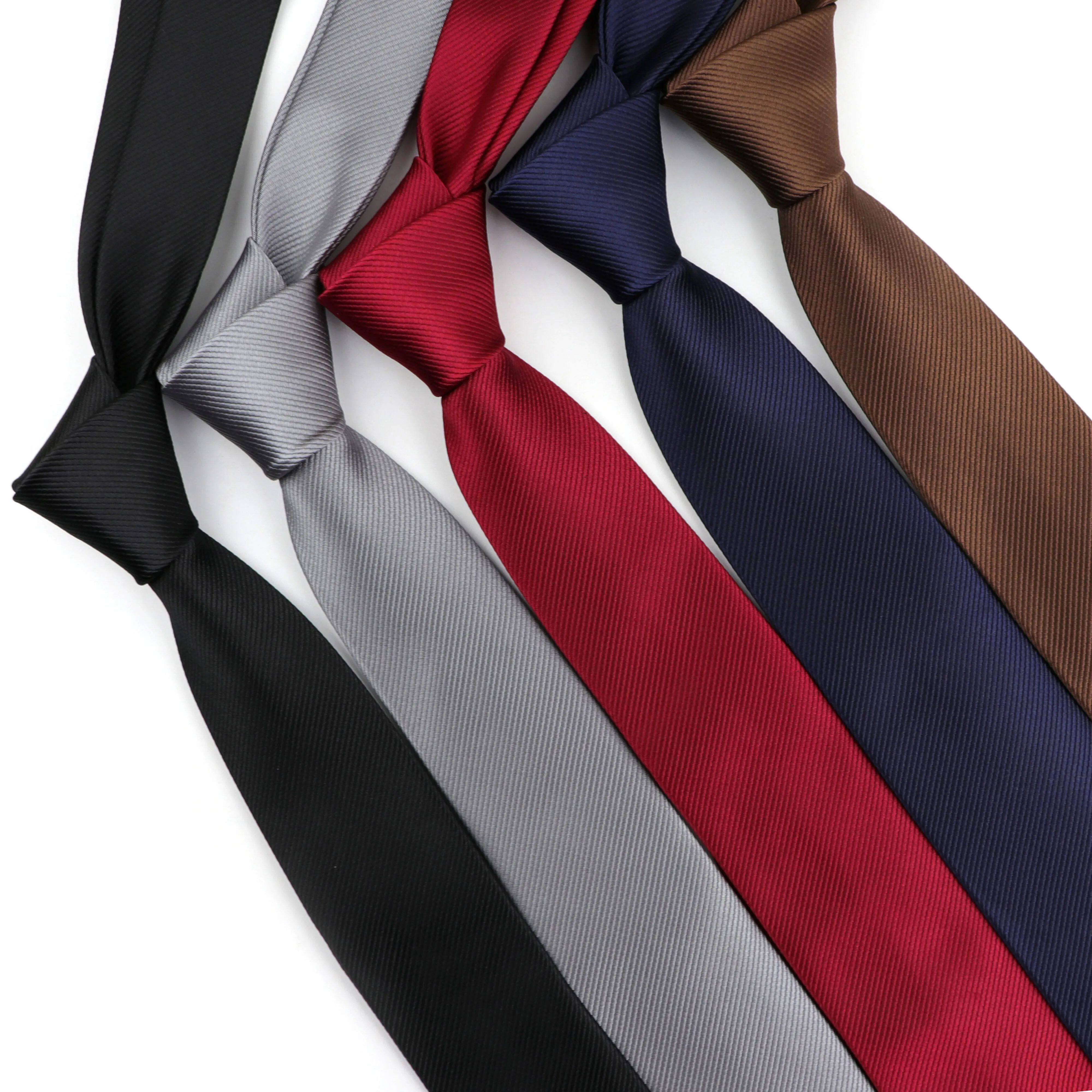 Men Solid Classic Ties Formal Striped Business 6cm Slim Neck