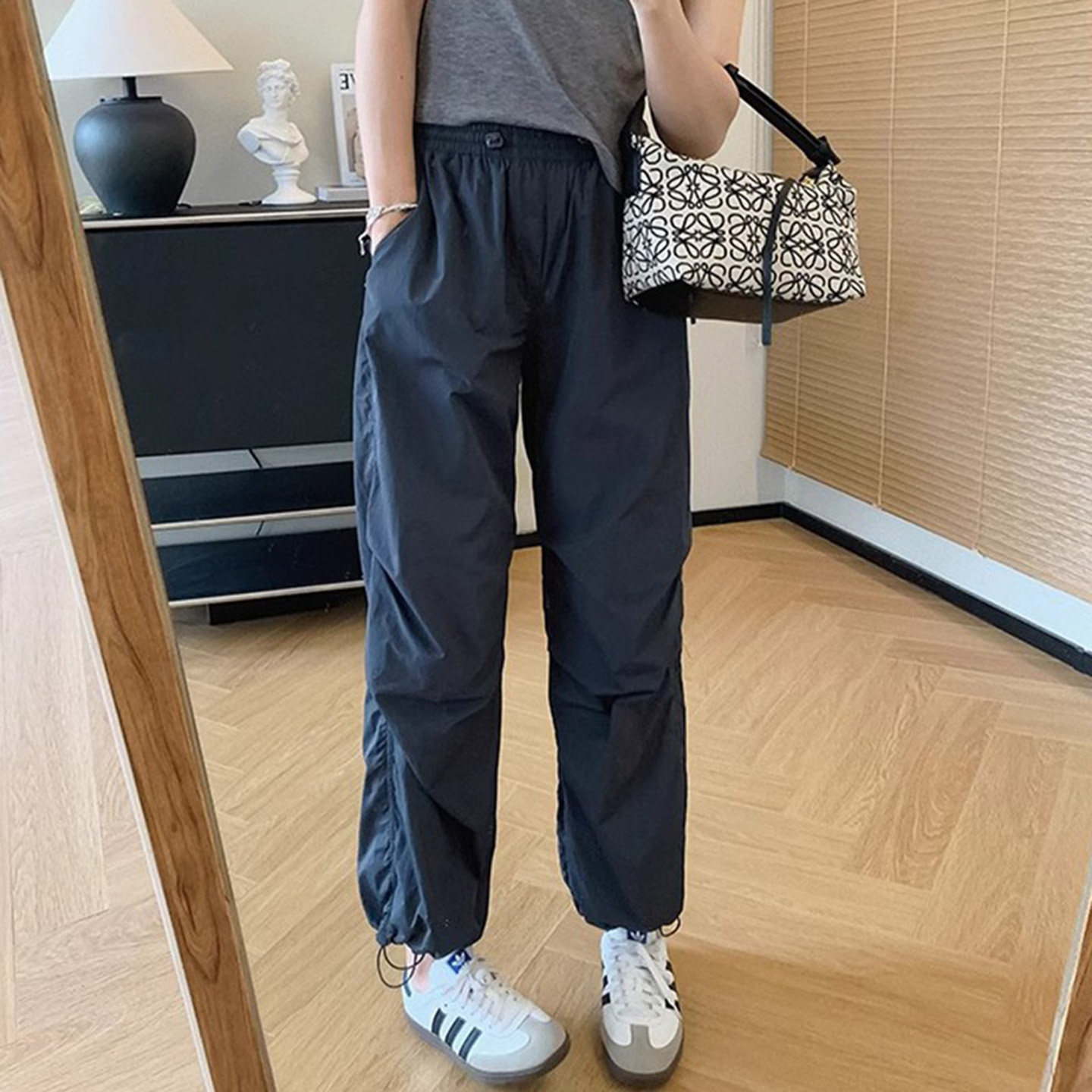 Summer essential! american-style drawstring quick-dry cargo pants ...