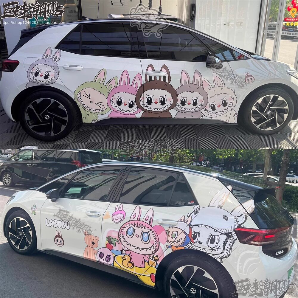 Super cute kuromi labubu car body stickers will instantly transform ...