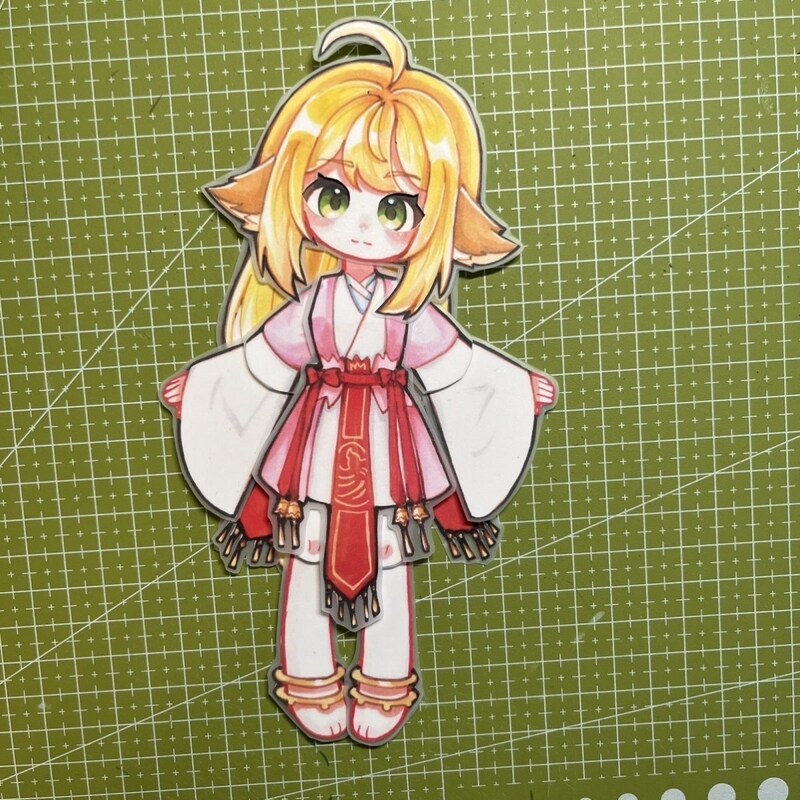 Genshin impact wendy movable paper figure handmade girl full body joint ...