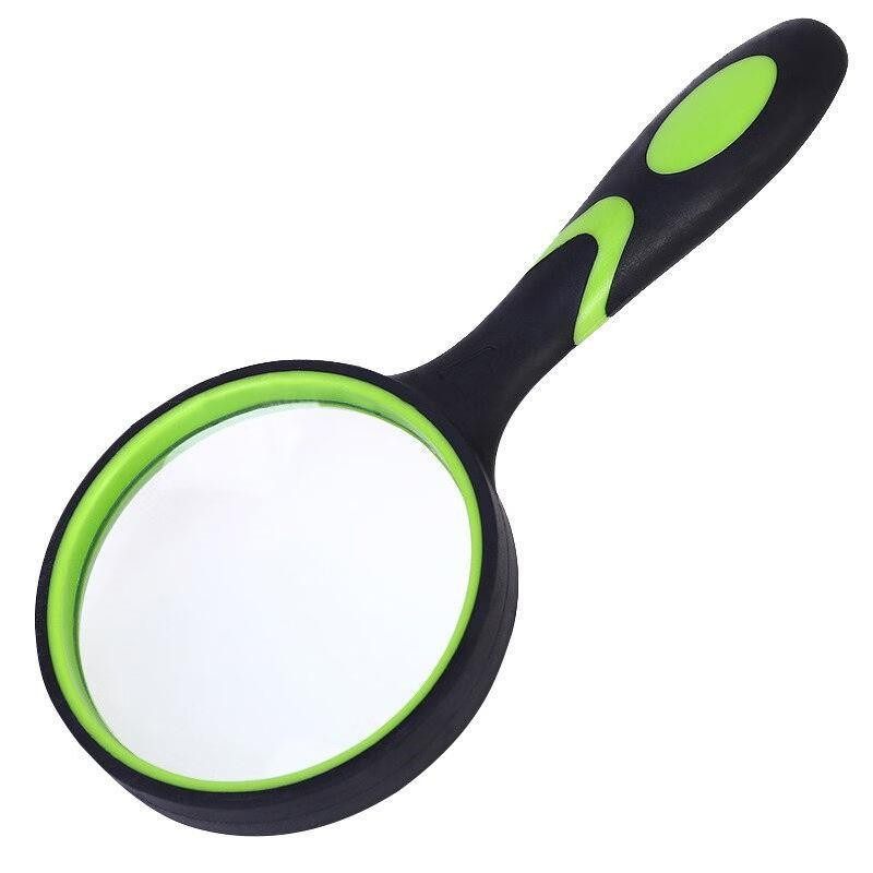 蘭詩(LAUTEE)WS1014放大鏡10倍高清光學鏡片橡膠防摔實驗室手持