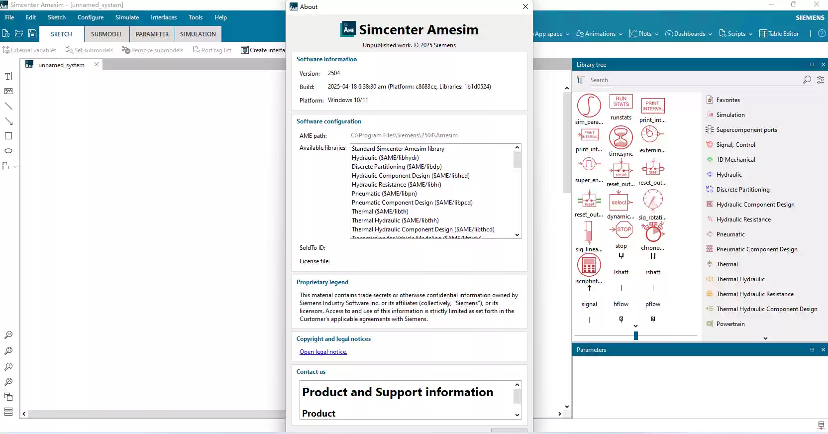 Simcenter Amesim 2504软件全模块可用，可与Matlab2025a联合仿真