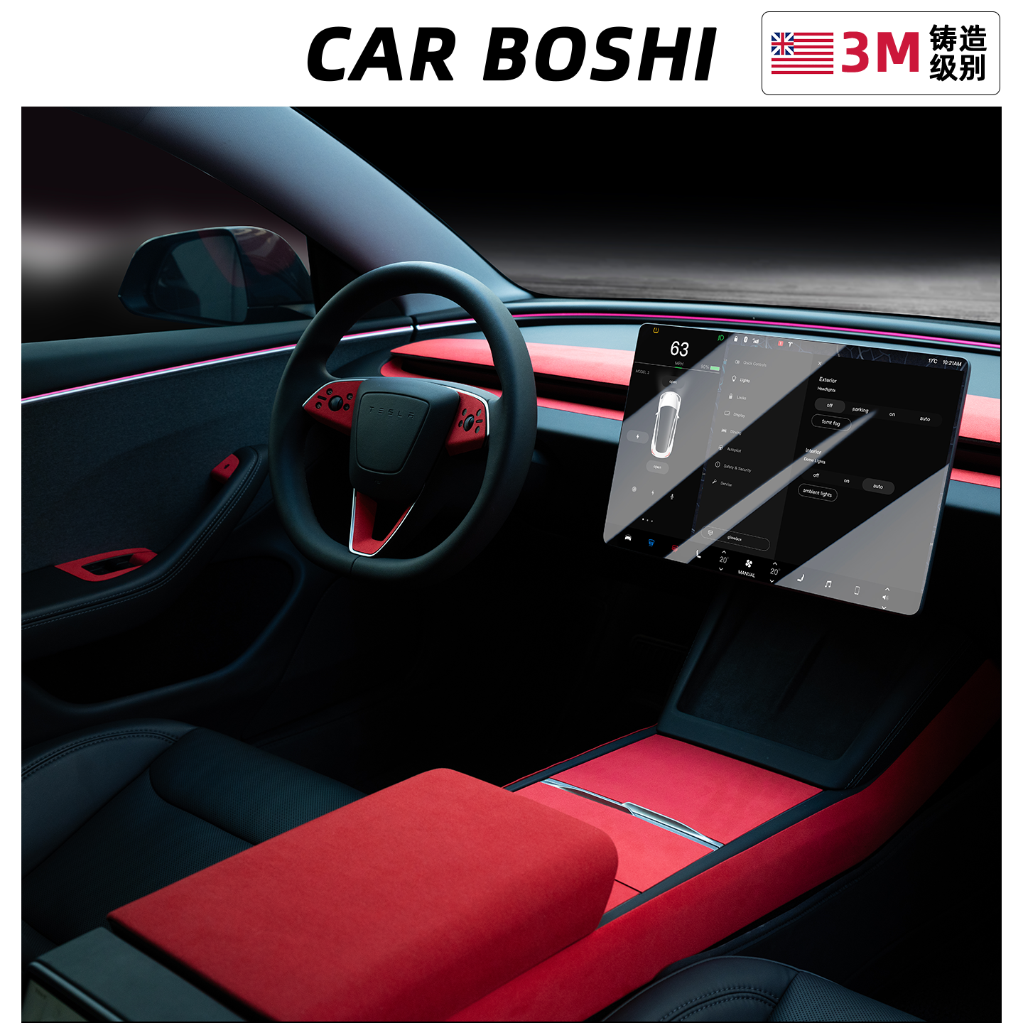 Tesla model y/3 refresh edition red interior upgrade recommendation ...