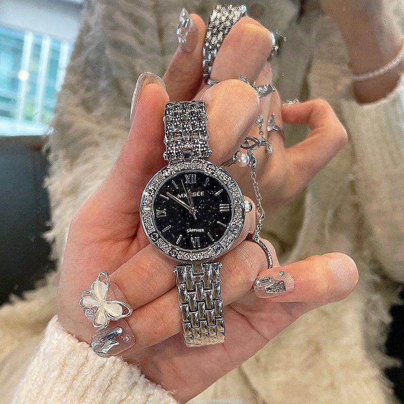 情人節禮物氣質手錶女2025新款璀璨滿天星防水星空時尚潮流石英錶