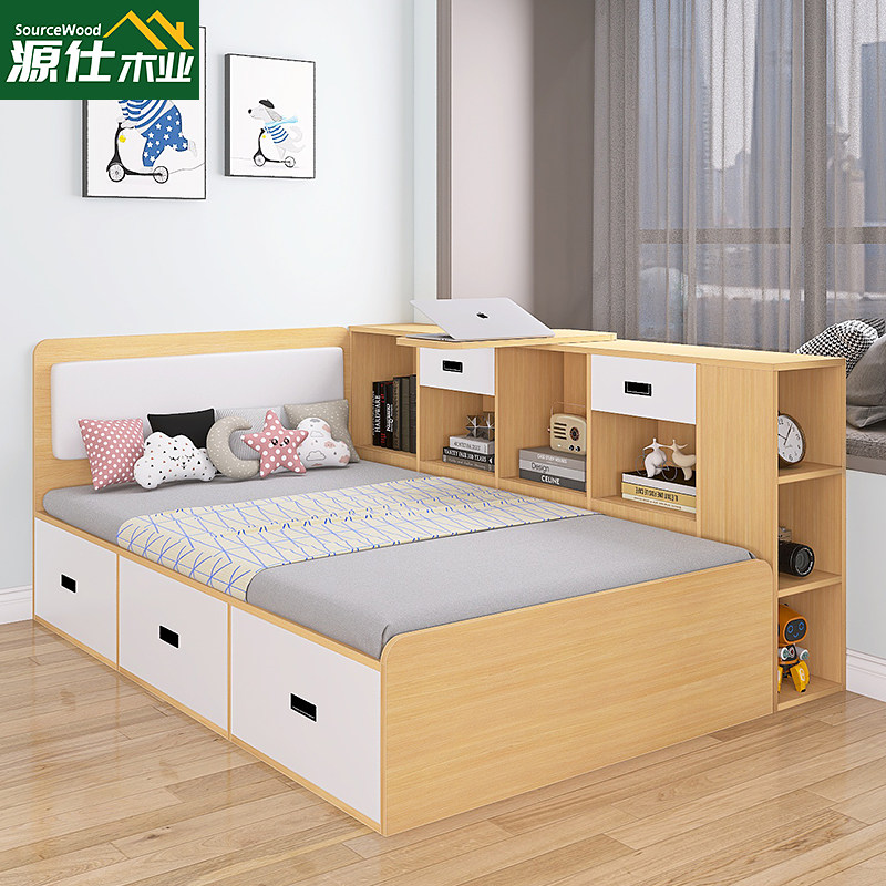 Tatami high box storage bed single bed storage combination bed: a ...