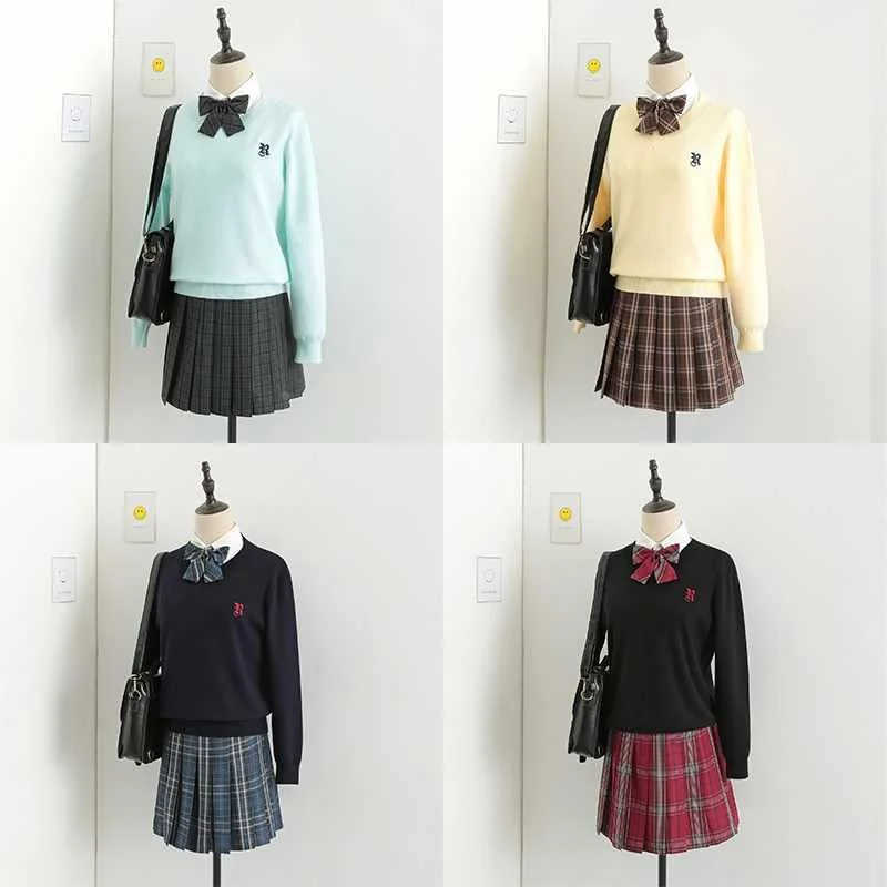 空栗鼠丸JK套头毛衣长袖秋冬风学院季日系jk搭配针织衫多色上爆款-Taobao