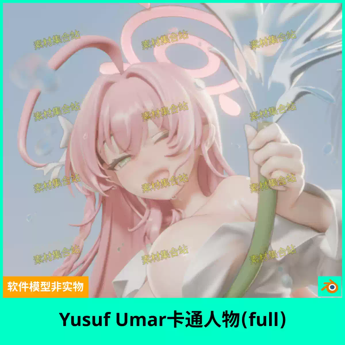 blender印尼大佬Yusuf Umar二次元3D卡通美少女人物角色模型21