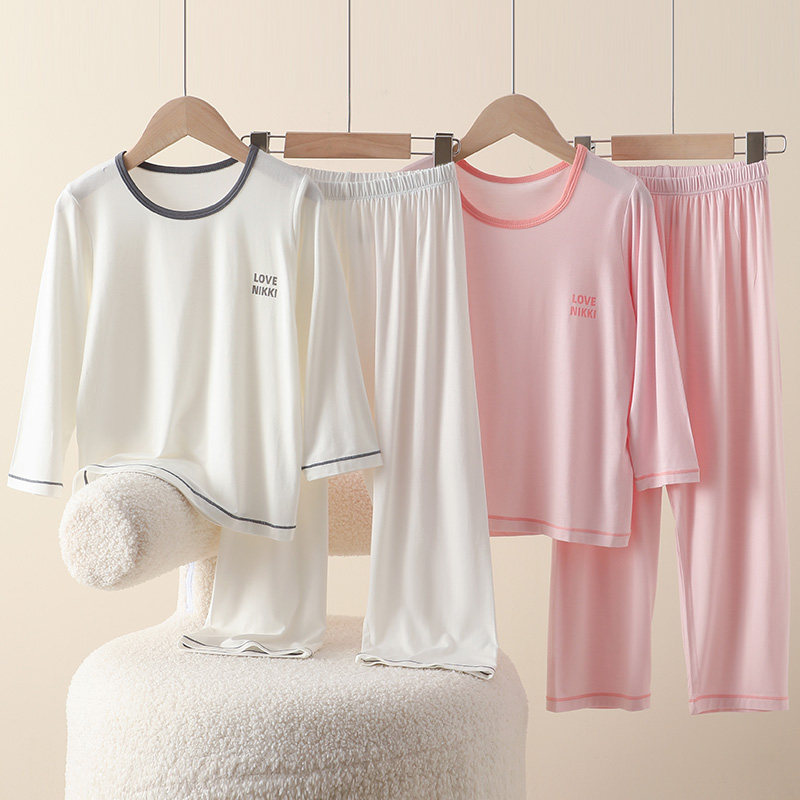 A must-have for 2025summer! modal ice silk kids home clothes suit pit ...