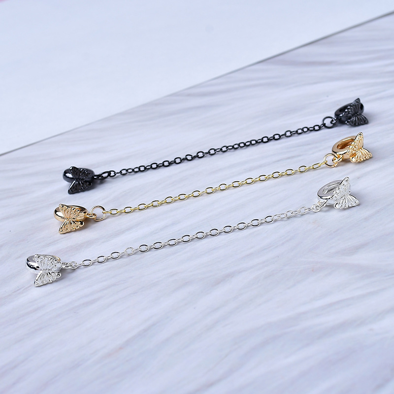 14K包金保色蝴蝶diy安全链手工饰品配件串珠手链项链配饰防掉链-Taobao