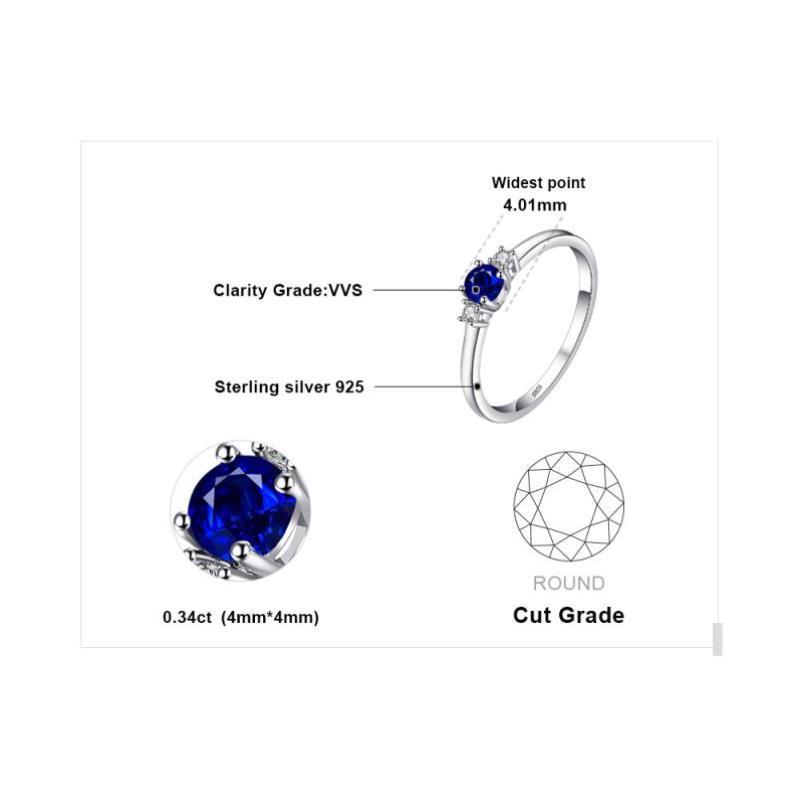 JewelryPalace Created Blue Sapphire 925 erling Silver 3-Taobao
