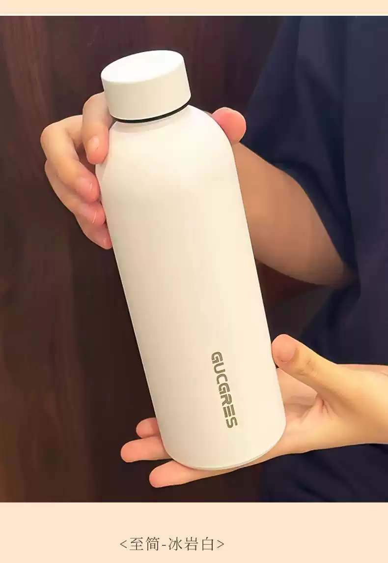 Gucgres简约不锈钢大容量保温杯高颜值水杯男士磨砂杯子学生便携