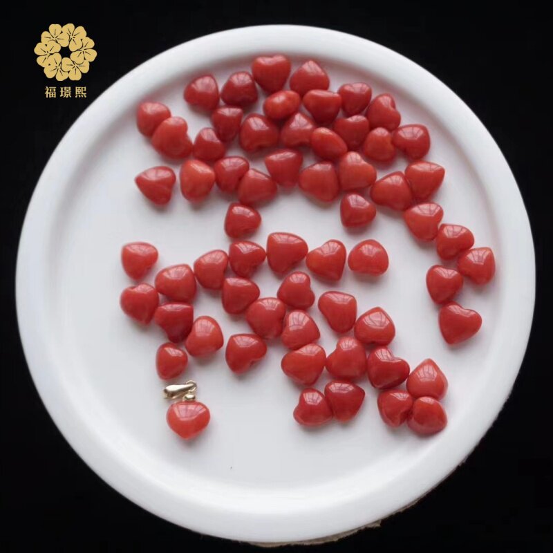 Fujingxi natural red coral three-dimensional heart bare stone: italian ...