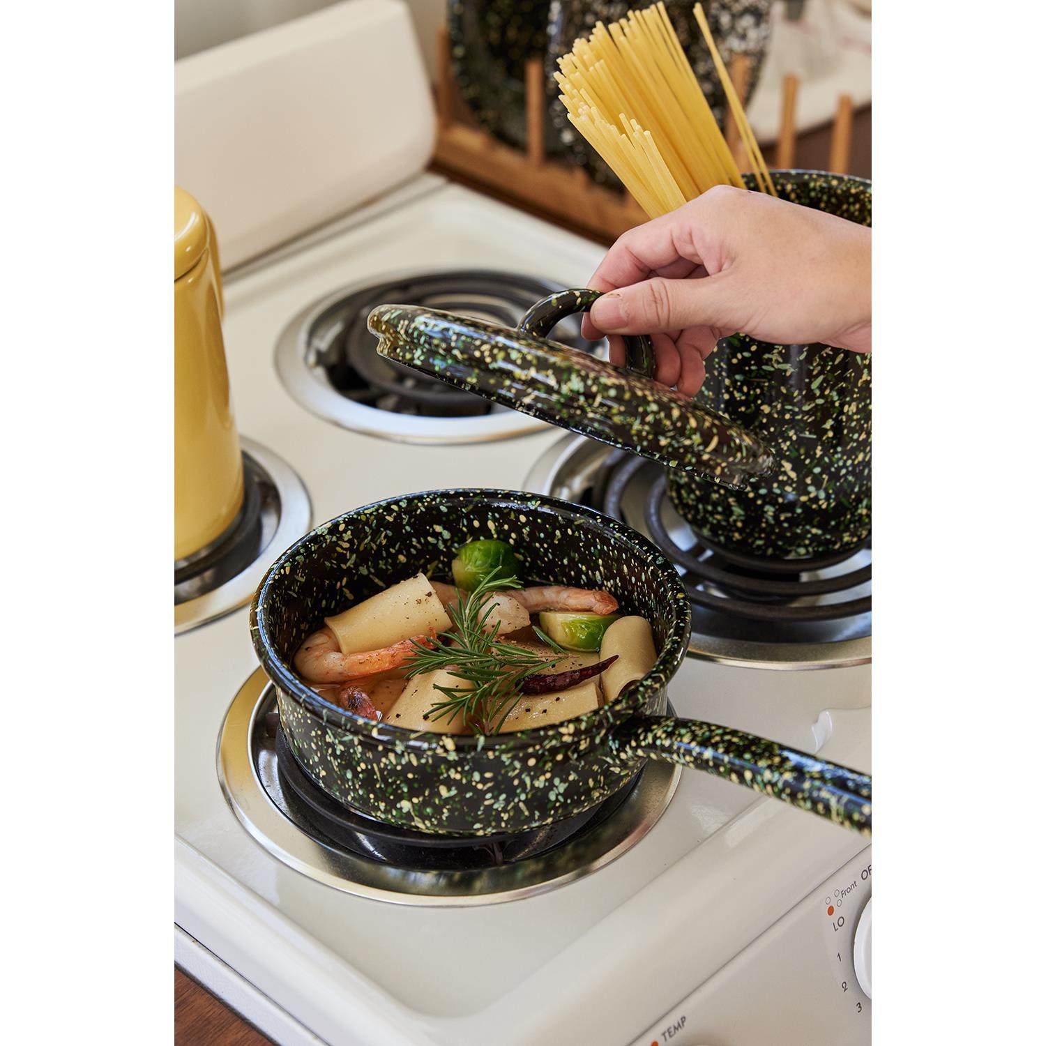 [YURUUI设计师]韩国Eding黑白星空泼墨系列搪瓷酸奶碗平盘谷物碗