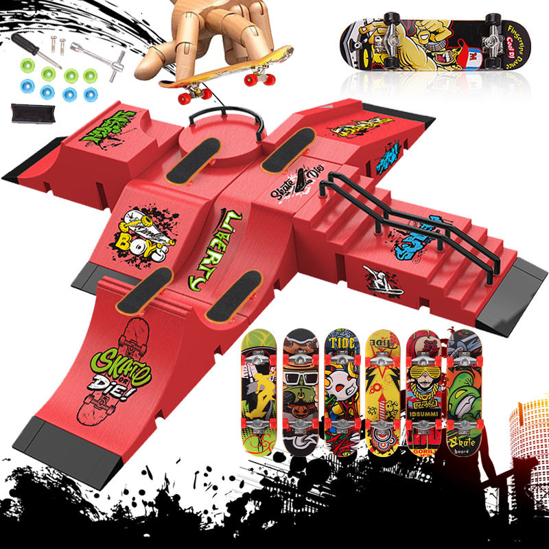 🌟 Finger skateboard set creative board game kids toy