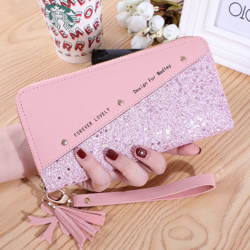2025 new wallet recommendations | korean style color block tassel long ...