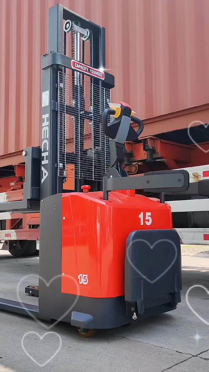 Hecha Rider Stacker Forklift 1.5 Ton 2t Electric Stacker For Warehouse ...