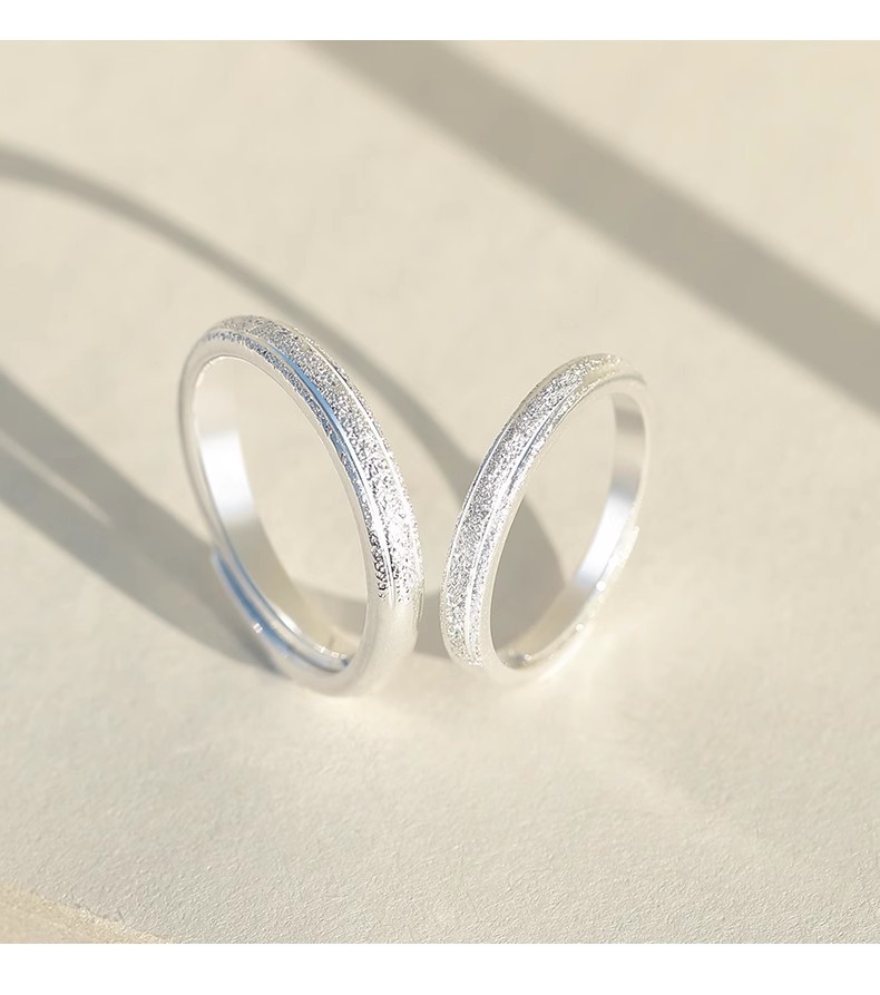 情侶對戒一對s999足銀戒指簡約小眾設計情侶款閨蜜生日禮物送男友
