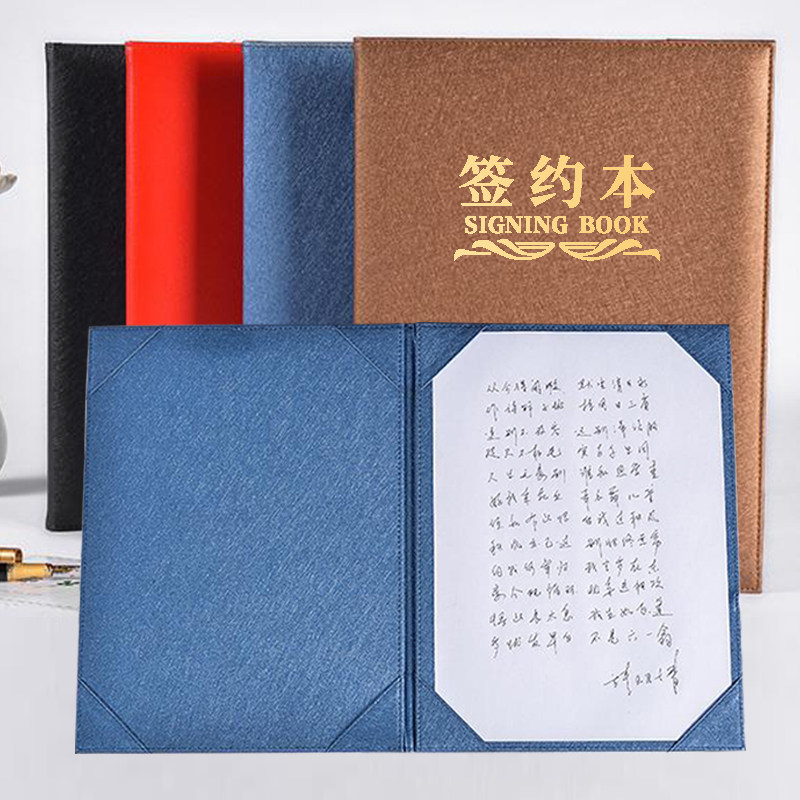 [USD 20.08] Leather Signing This Custom A4 Business Contract Folder Red ...