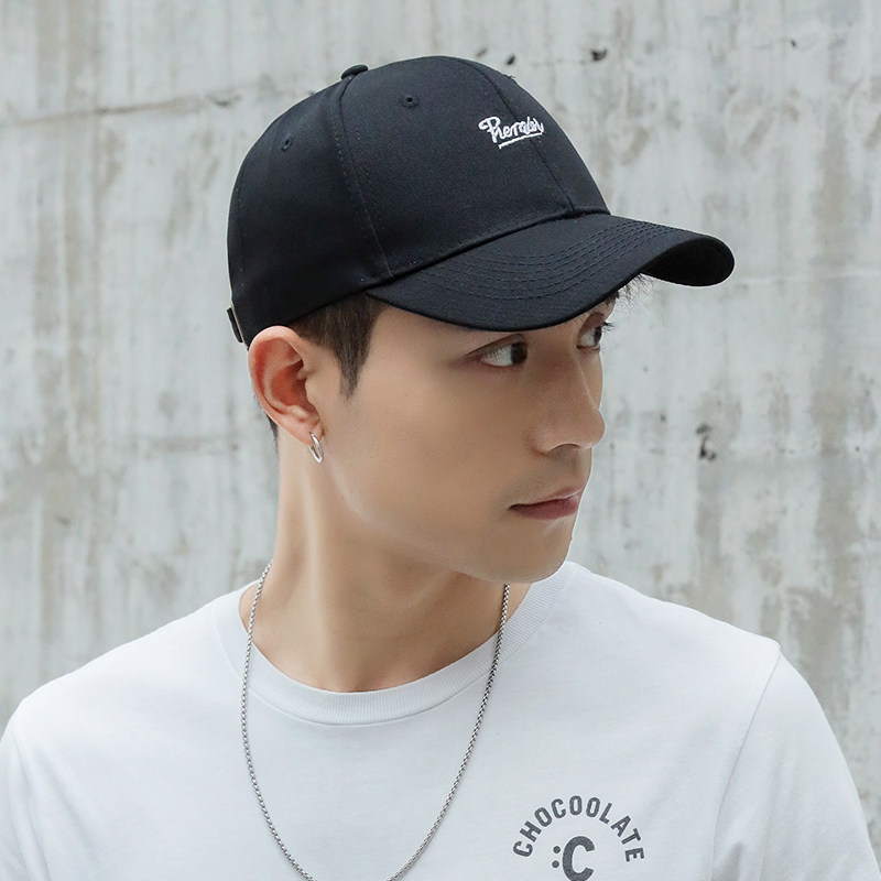 Hat Men's Autumn and Winter Korean Tide cap Fashion casual black hard ...