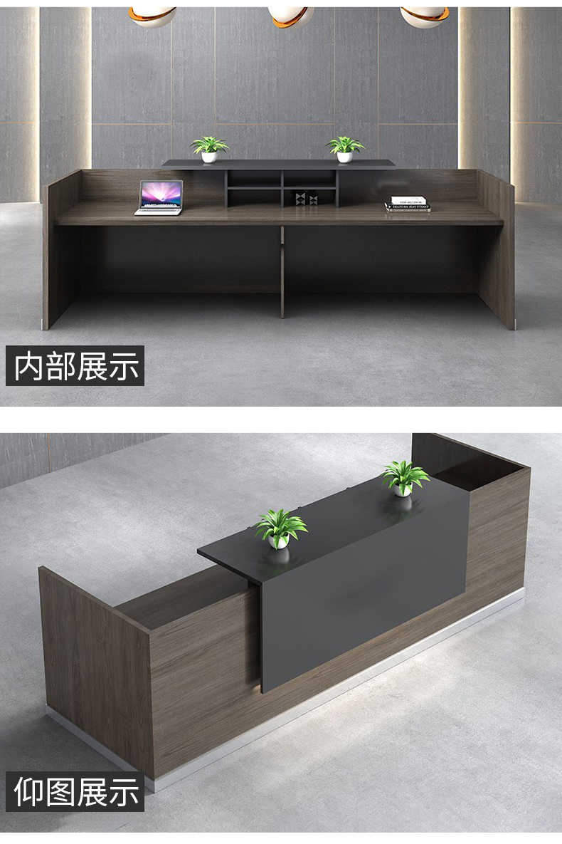 前台接待台木质公司办公前台桌简约现代小型吧台收银台接待台柜台-阿里巴巴