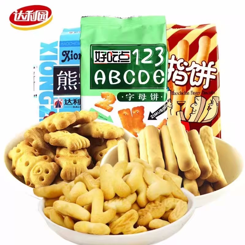 达利园好吃点熊字饼字母饼手指饼115g*10包小熊饼磨牙棒儿童食品