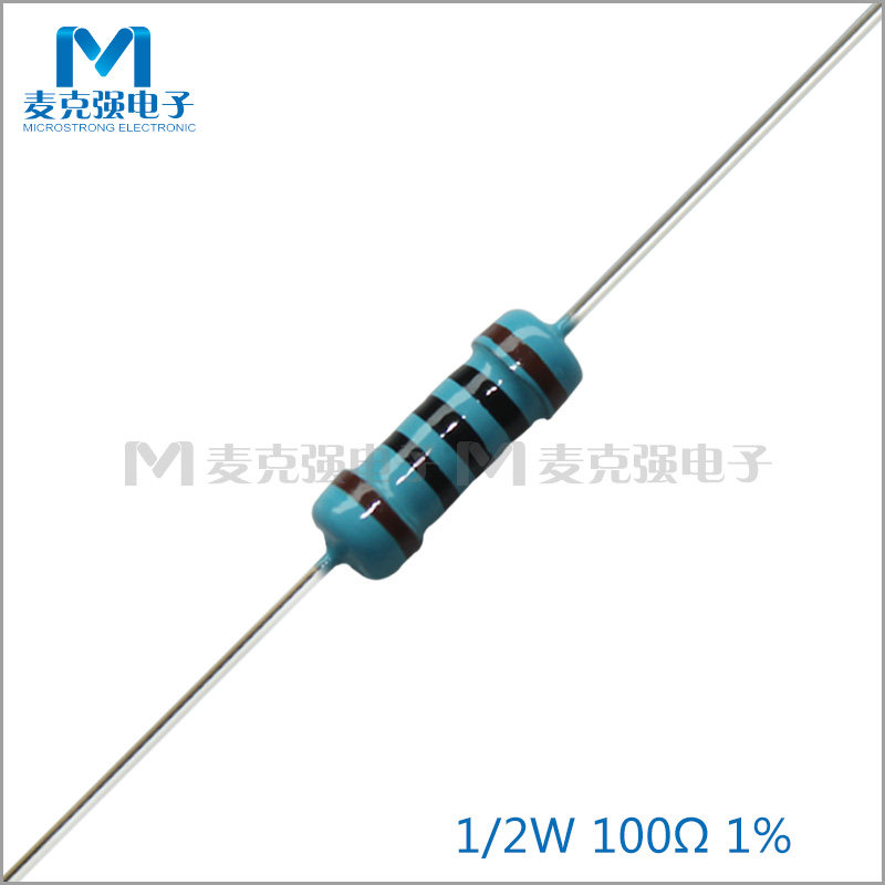 Bulk Inline Metal Film Resistor 1 2W 0 5W 100 Euro 1% 100R Five-color ...
