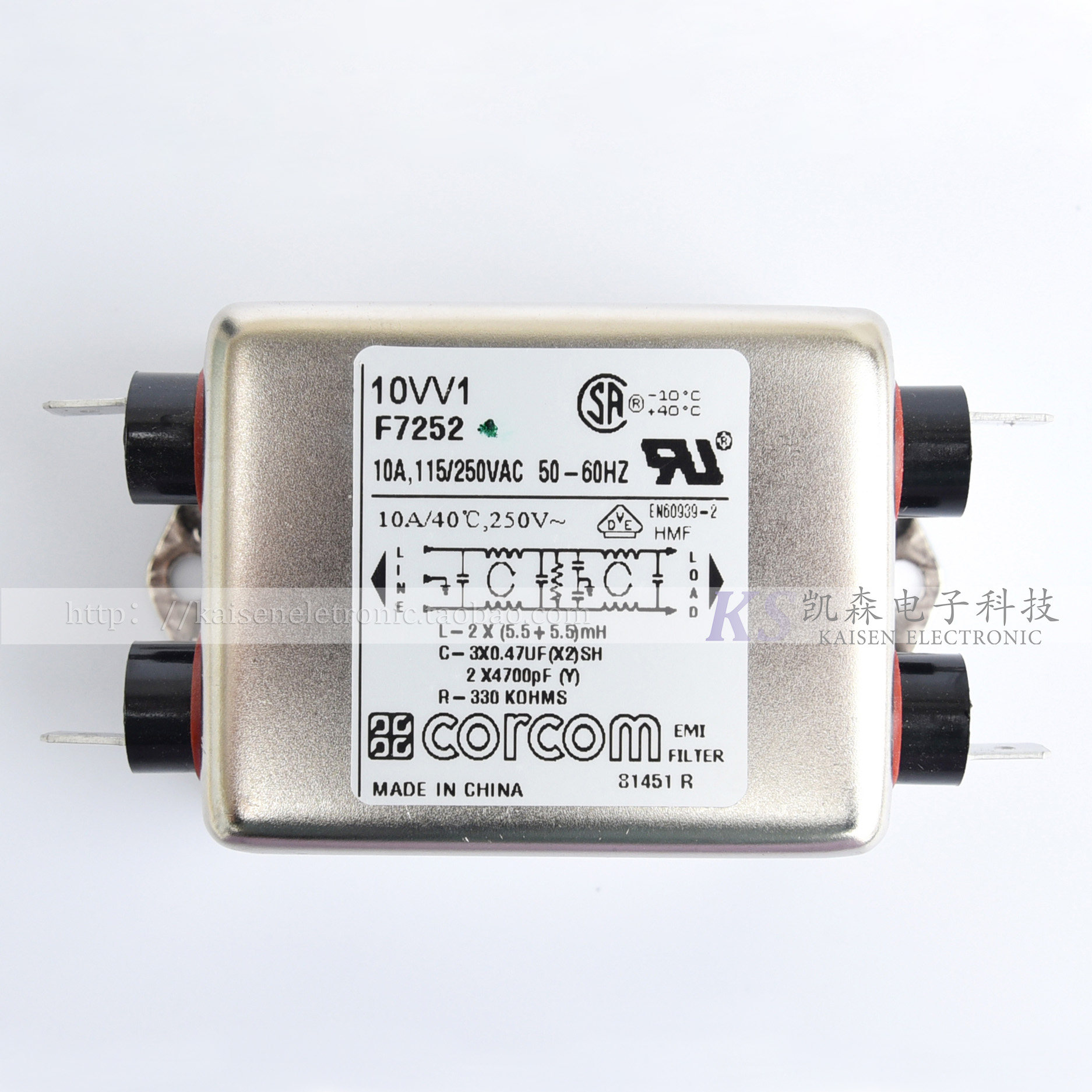 10VV1 10A F7252 6609043-3 Treadmill Corcom Anti-electromagnetic ...