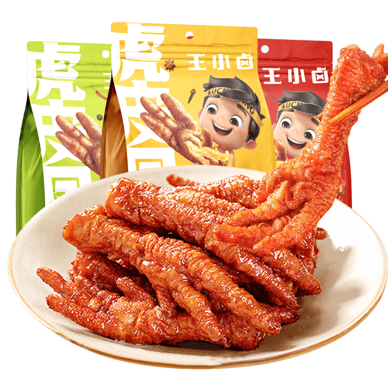 王小卤虎皮凤爪68g*6袋香辣卤香椒麻鸡爪小零食鸡脚卤味熟食小吃-Taobao Vietnam