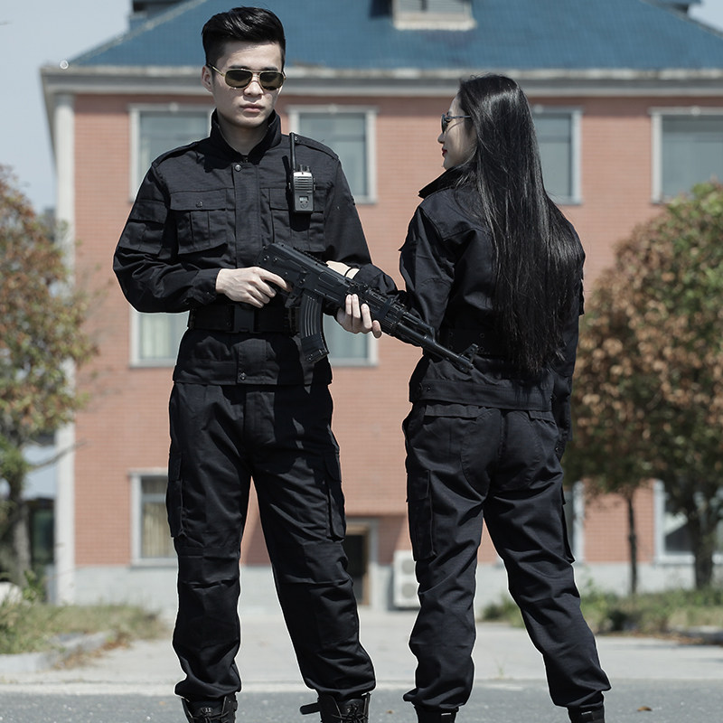 [USD 56.96] Black security work clothes for men and women in spring and ...