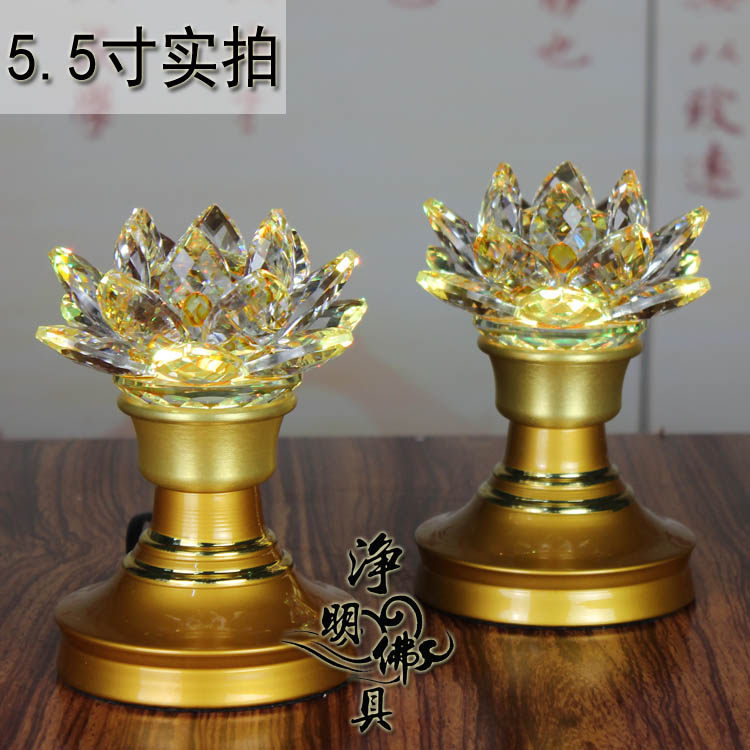 [USD 55.20] Taiwan crystal lotus lamp Buddhist supplies Buddha lamp LED ...