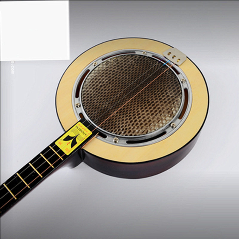 Qinqin musical instrument Round 絃 snake skin folk playing musical ...