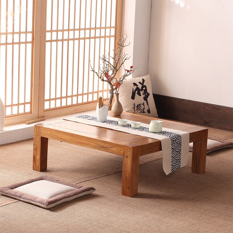 [USD 86.43] Old Elm Wood Koji Table Solid Wood Japanese Tatami Tea ...