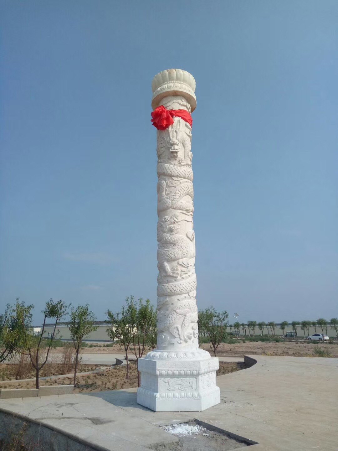 [USD 3539.64] Stone carving Dragon Pillar Marbley Pillar Square Culture ...