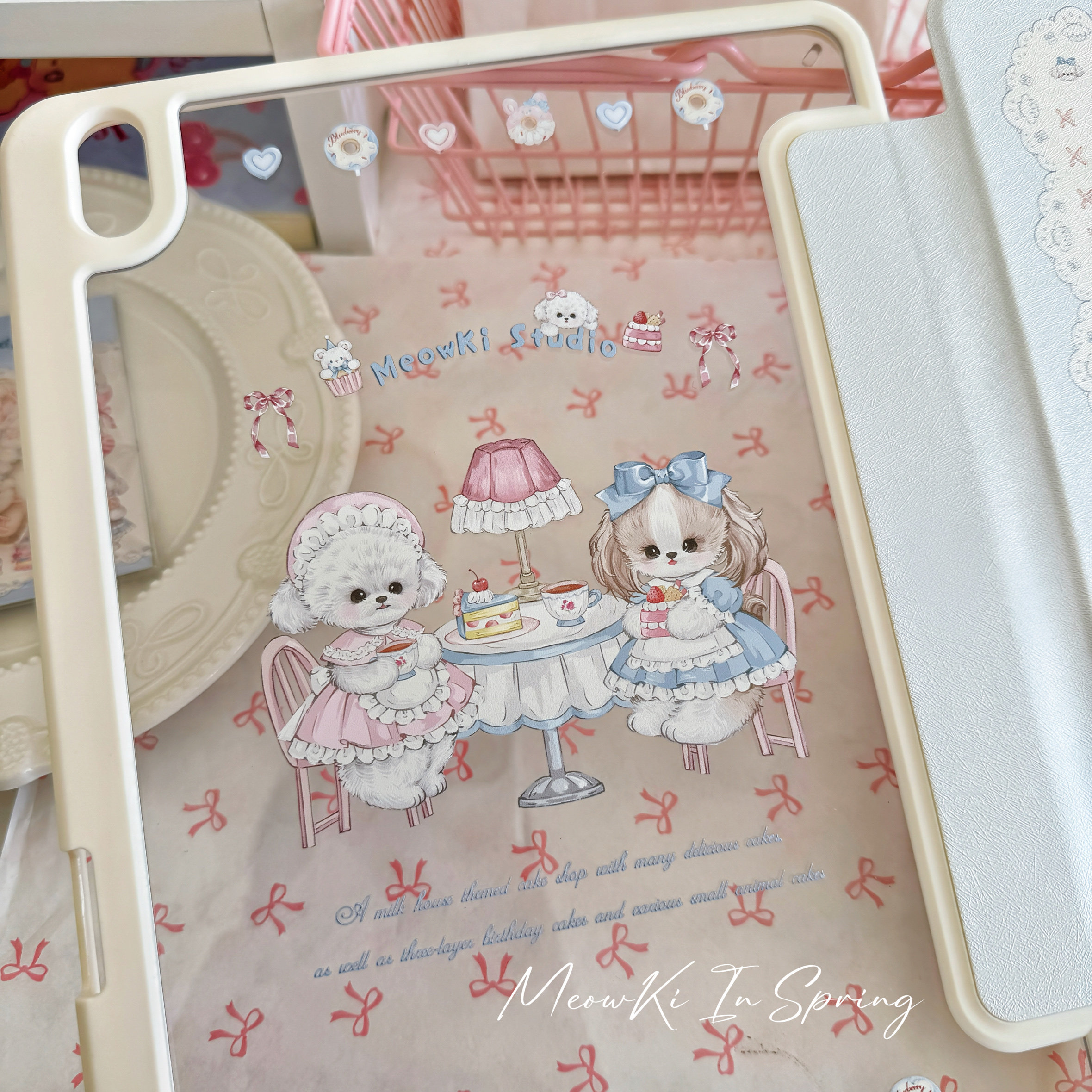 MeowKi独家授权：蓝色狗狗牛奶屋iPad保护套，让你的Air456平板变身萌宠天堂！-平板电脑壳-淘宝百科网