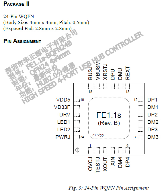 FE1.1s-BQFN24BCN臺灣FE湯銘代理HUB2.0/USB/FE2.1量大面議