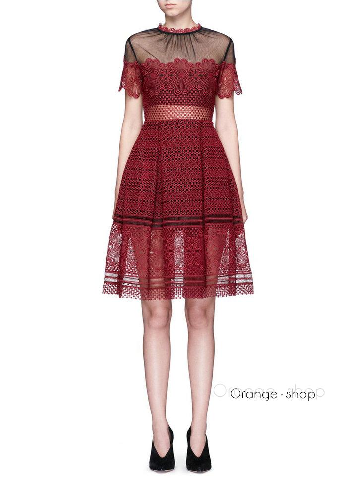 Купить Женское платье 美国正品代购 self-portrait 第八季网纱蕾丝复古花朵刺绣连衣裙 Self ...