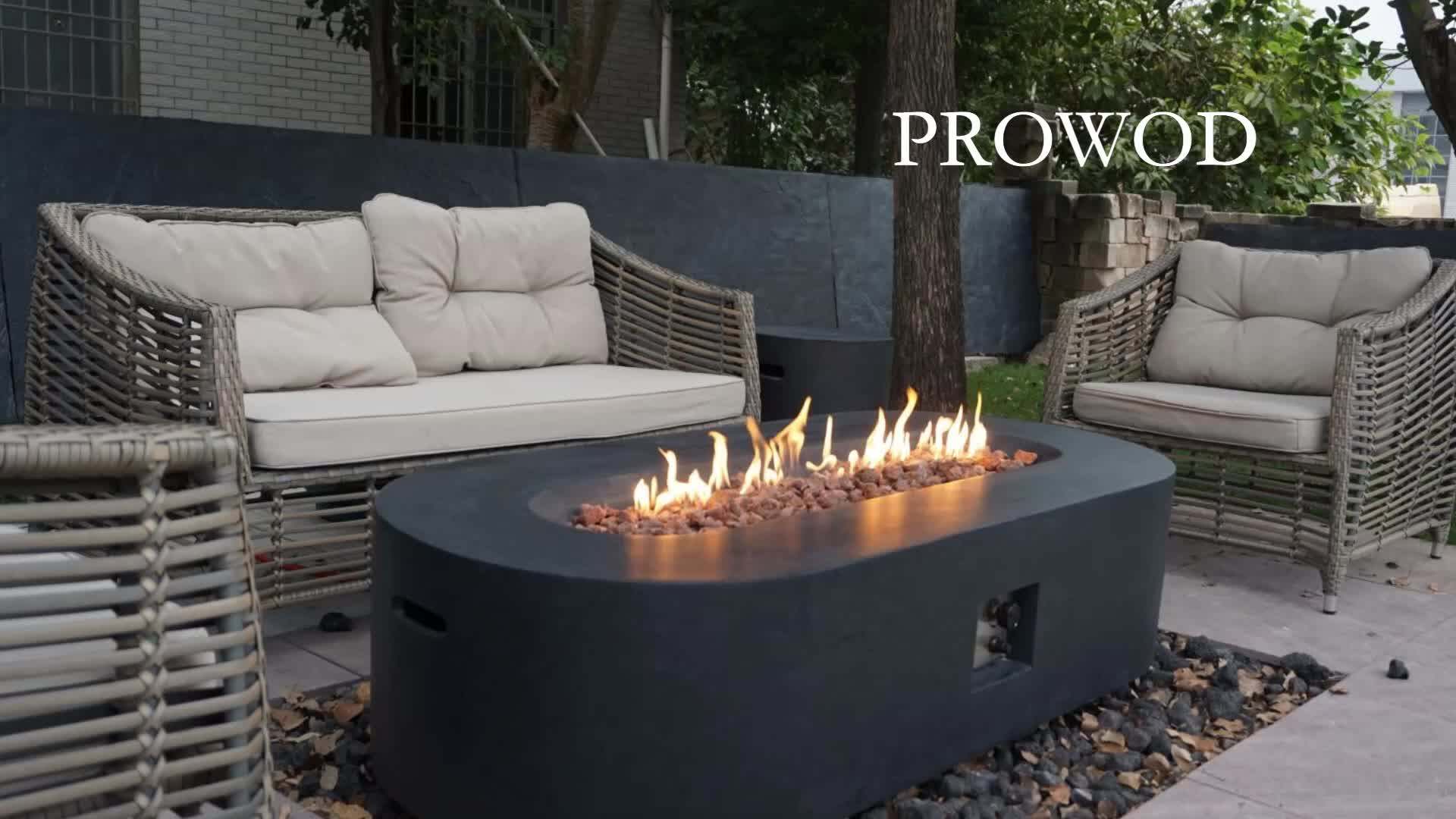 Low Moq Large Concrete Fireplace Oval Gas Fire Pit Multi-color Options ...